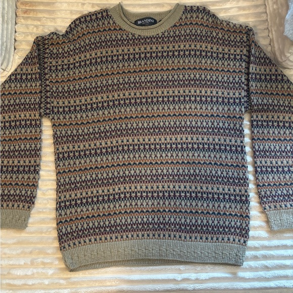 Brandini | Sweaters | Vintage Brandini Mens Geometric Knit Sweater ...